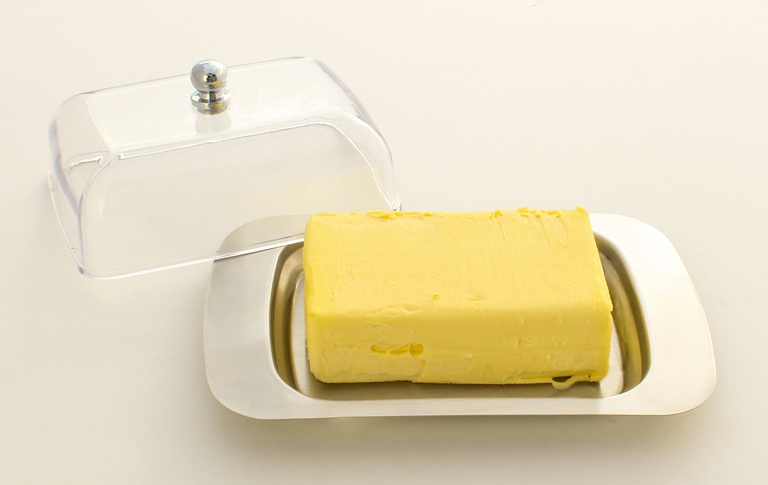 Zoie + Chloe Stainless Steel Butter Dish with Easy to Hold Lid ...