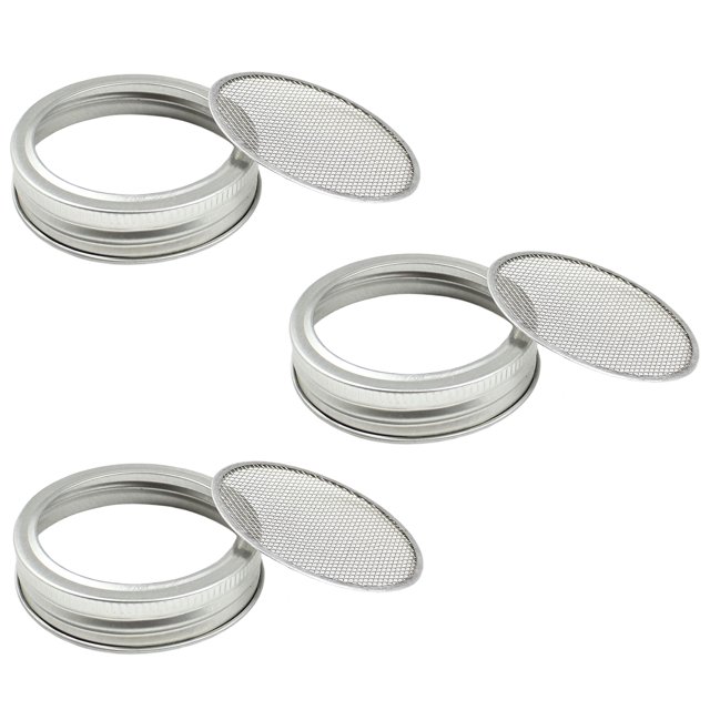 Zoie + Chloe Stainless Steel Strainer Sprouting Lids for Mason Canning ...