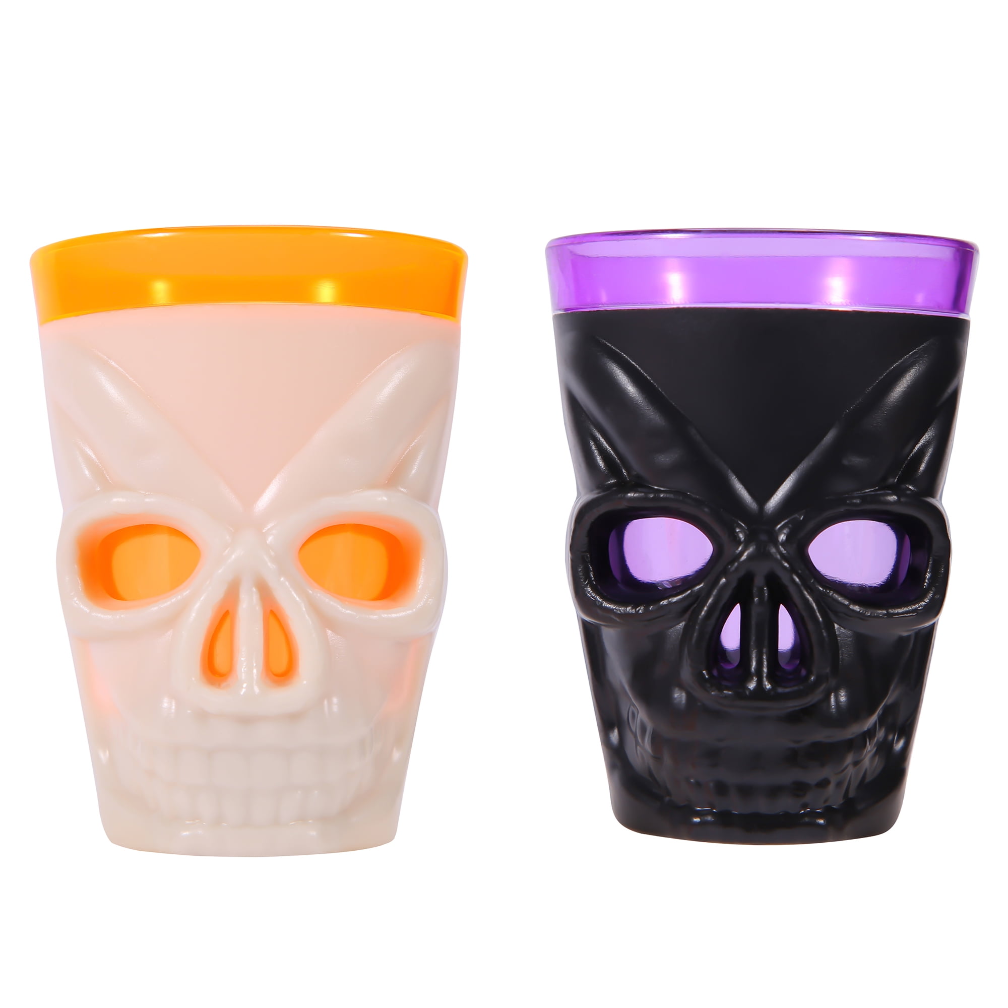 Zoiuytrg Halloween Skull Cups LED Light Up Skull Cups Plastic Drinking ...