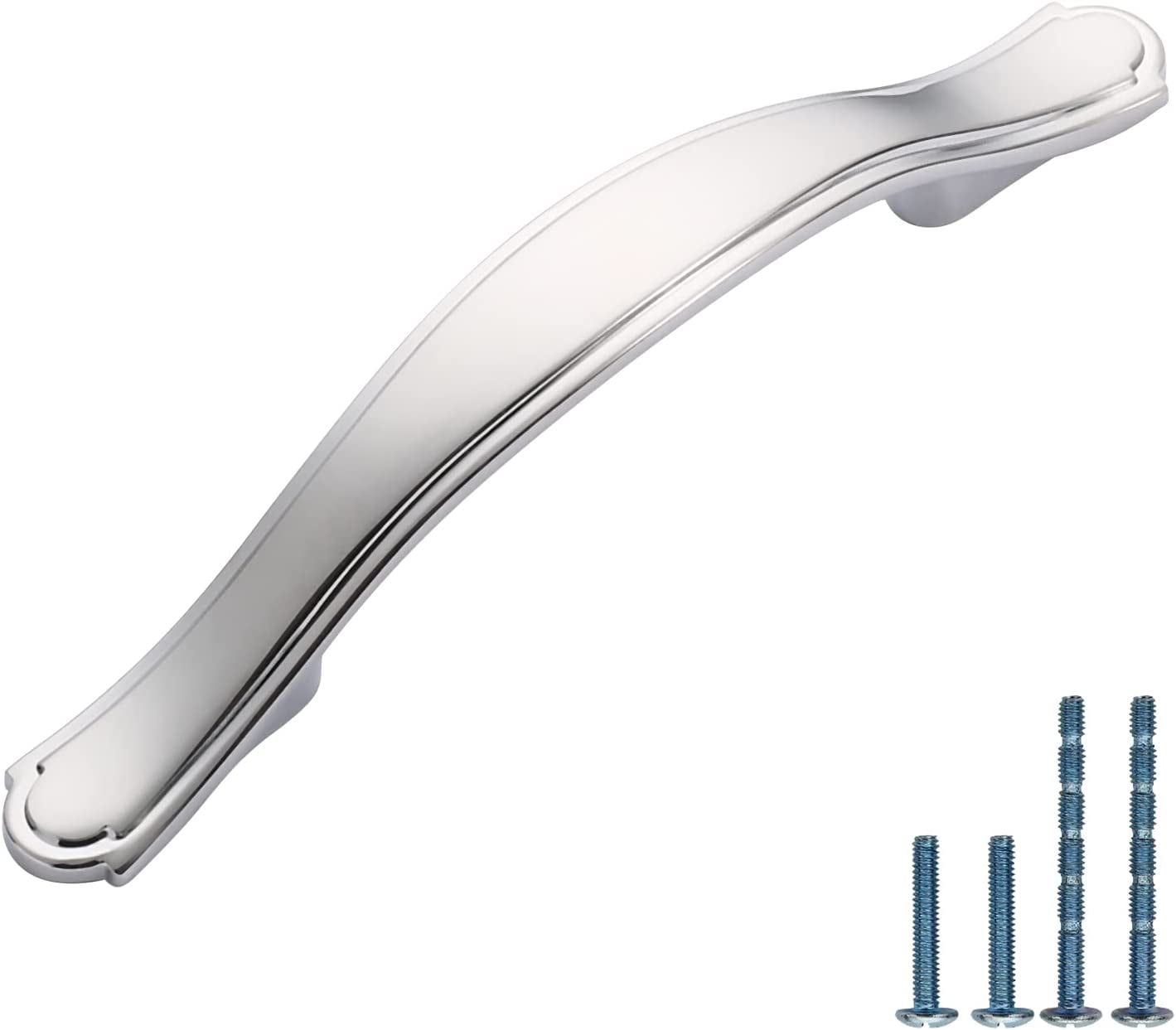 Zoizocp 10 Pack Polished Chrome Kitchen Cabinet Handles Cabinet Pulls 3 inch Hole Center Cabinet ...