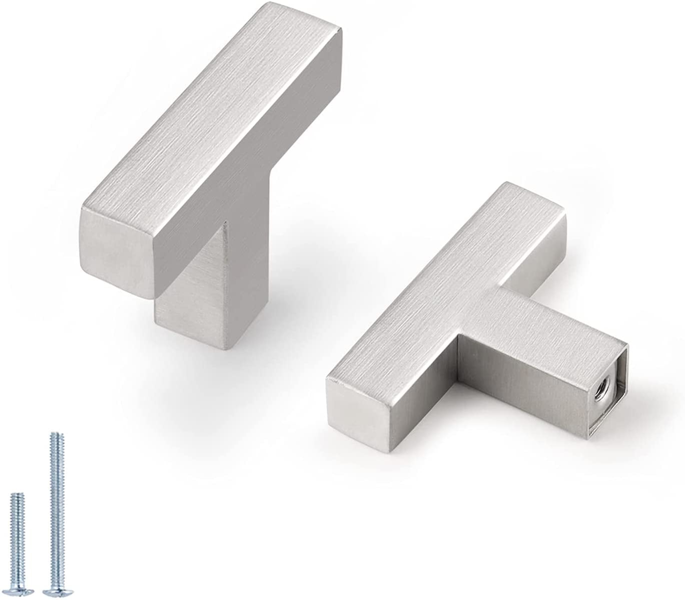 Zoizocp(5 Pack) 2 Inch Stainless Steel Cabinet Knobs Brushed Nickel Finish, Square Kitchen ...