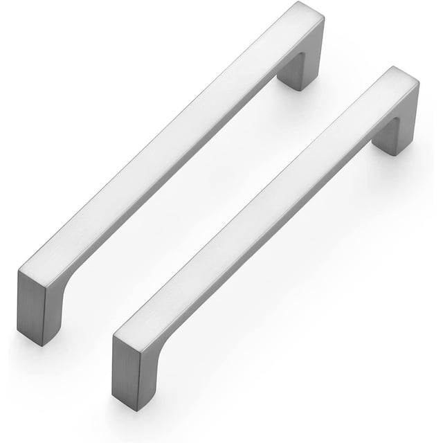 Zoizocp 5 Pack Solid 5 Inch Kitchen Square Cabinet Handles Brushed ...