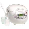 Zojirushi NS-ZCC10WZ Neuro Fuzzy 5.5-Cup Electric Rice Cooker, White ...