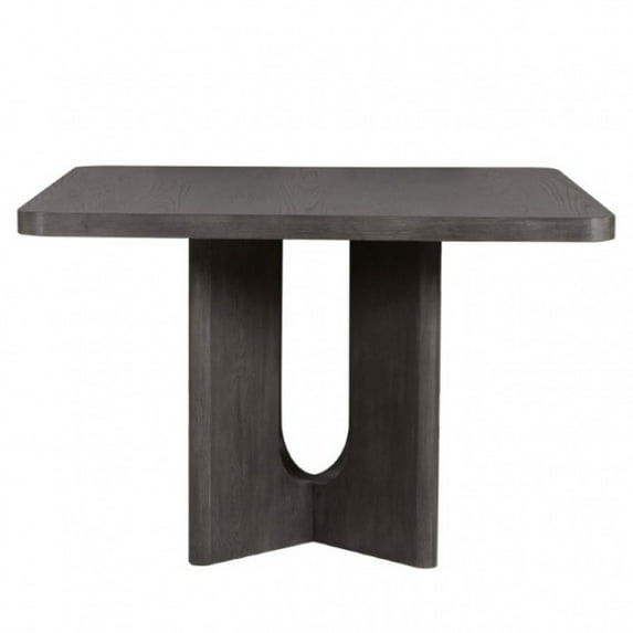 Zoko Square Counter Height Dining Table, Pedestal Base, Ash Gray Wood ...