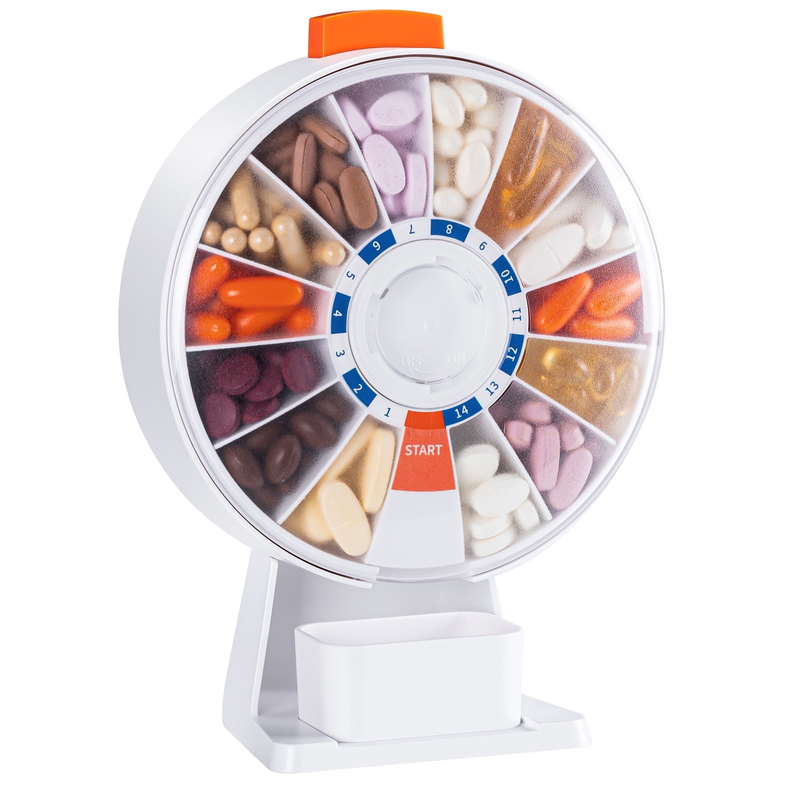 Zoksi 14 Day Pill Dispenser, Large Pill Organizer for Wall-Mounting or ...