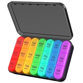 Pill Thing 7-Day Weekly Pill Box Organizer Case, Secure Small Travel ...