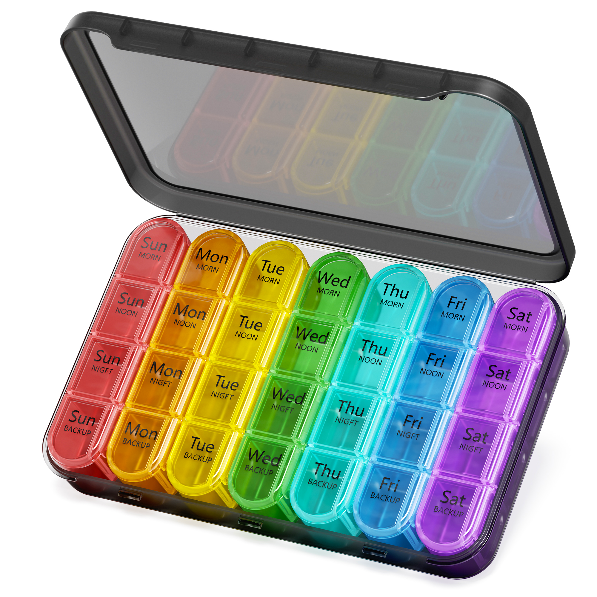 Zoksi 7-Day Weekly Pill Organizer, 4x Daily Divider, Travel-Friendly ...