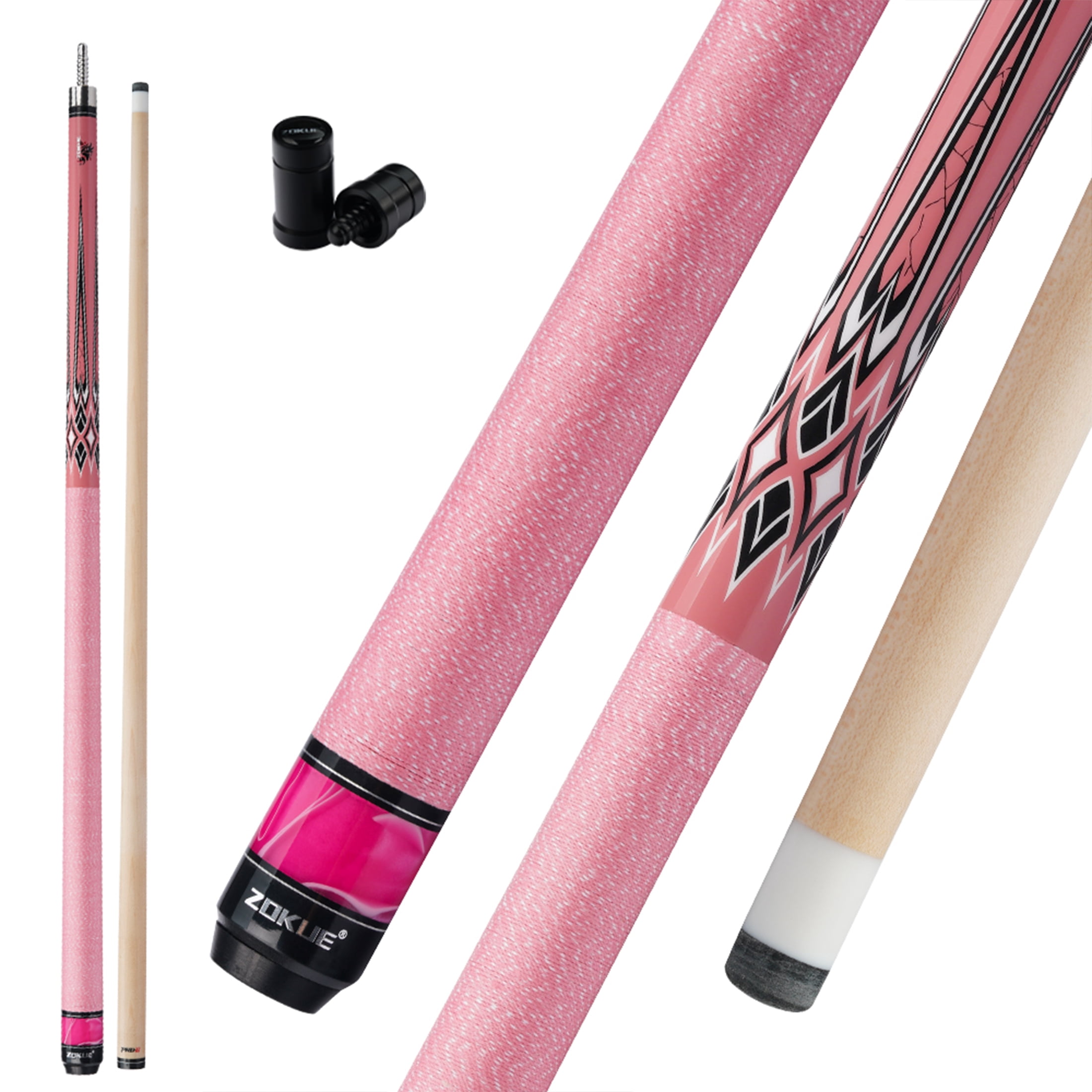 Zokue Pink Pool Cue 12.5mm North American Hard Maple Shaft for ...