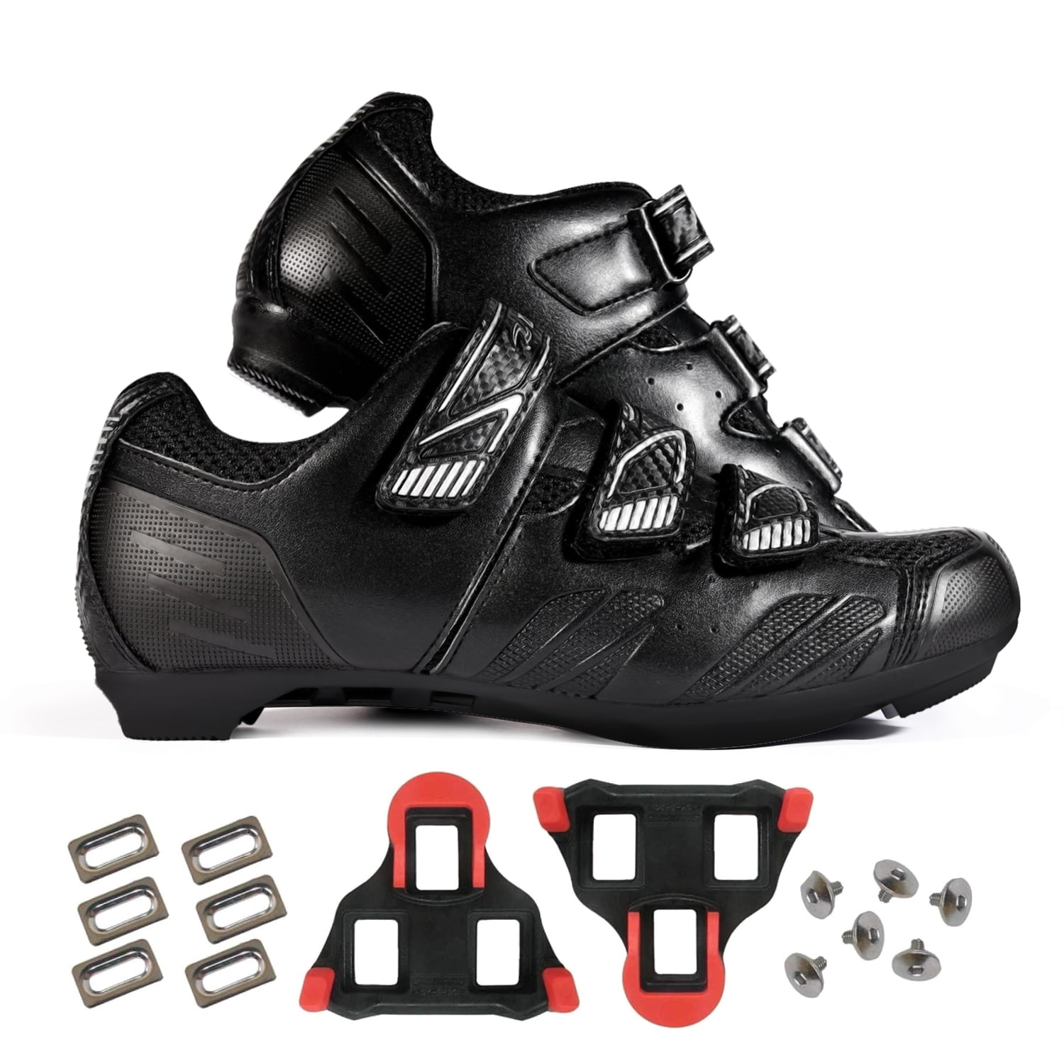 Zol Stage Road Cycling Shoes with Spd Road Cleats (BLACK, 9.5 ...
