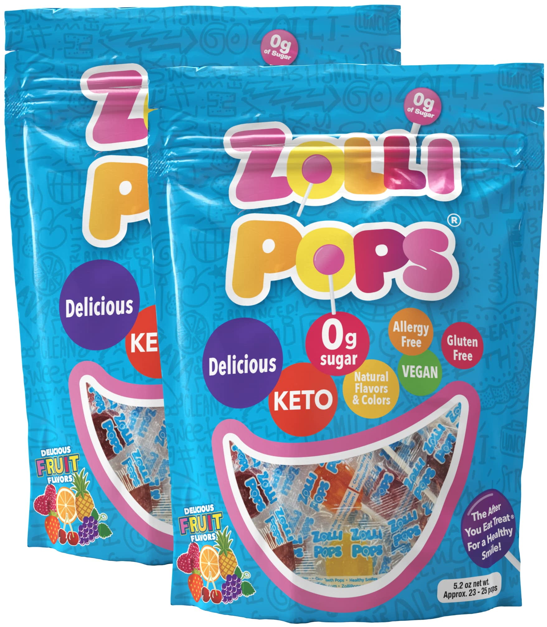 Zollipops Clean Teeth Lollipops, .. Natural Fruit, 10.4 Oz - Walmart.com
