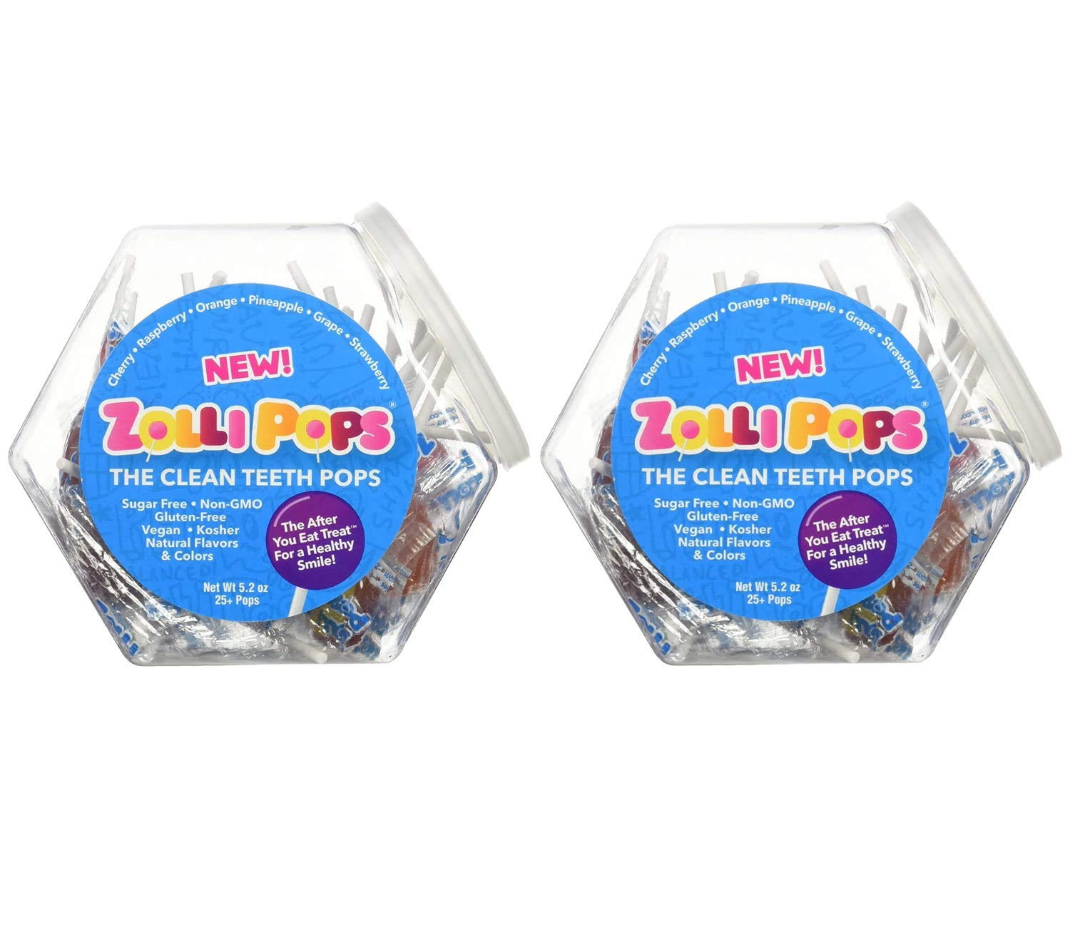 Zollipops Clean Teeth Lollipops - Sugar Free Candy, Assorted Flavors, 5 ...