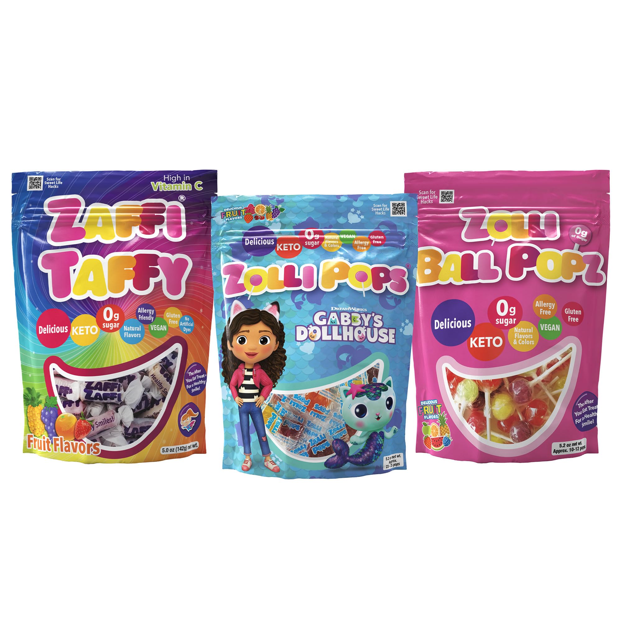 Zollipops Gabby's Dollhouse Variety DMF15 Pack - Mixed Fruit Flavored ...