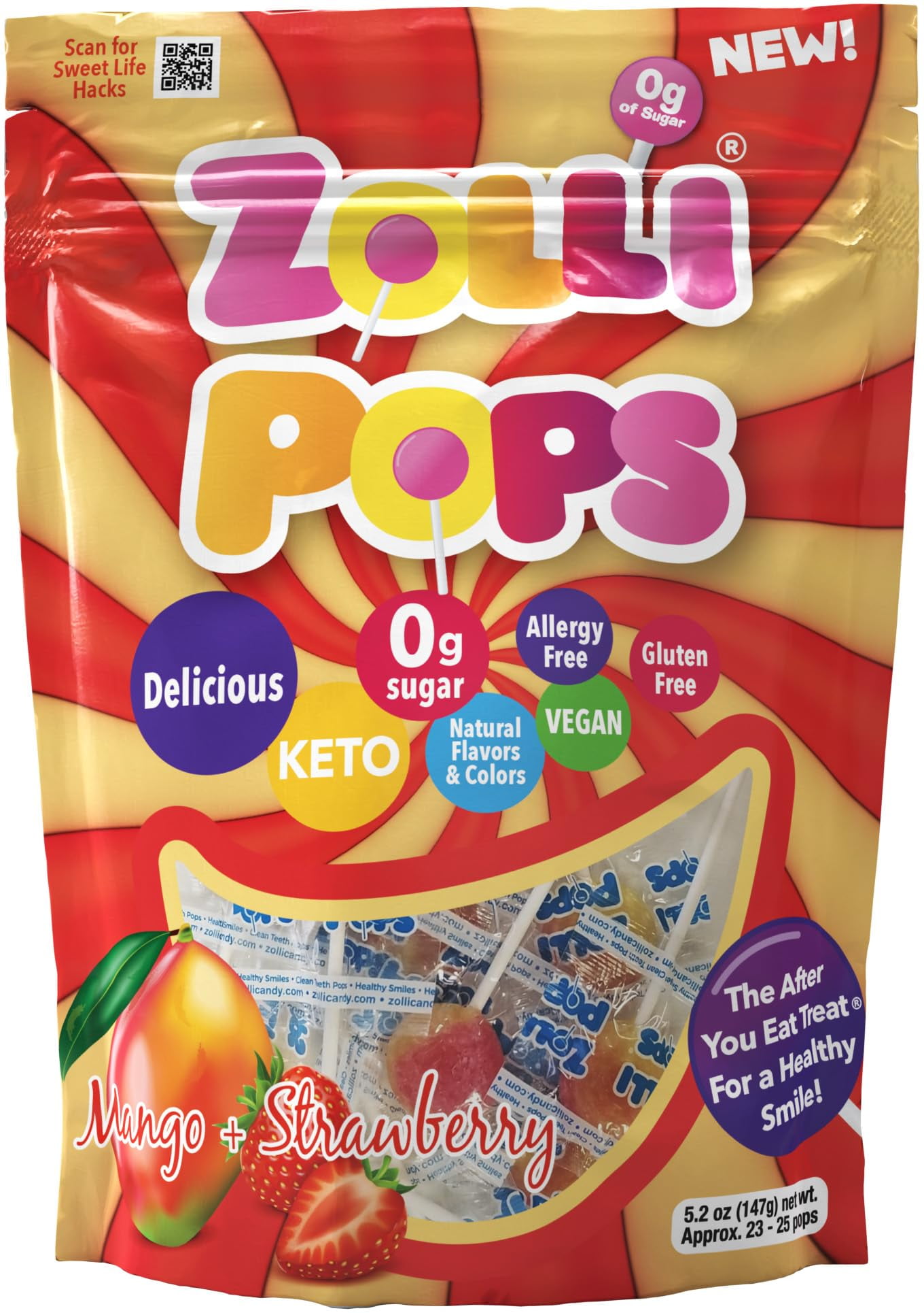 Zollipops Mango & Strawberry KEF28 - Tropical Delight with Mango and ...