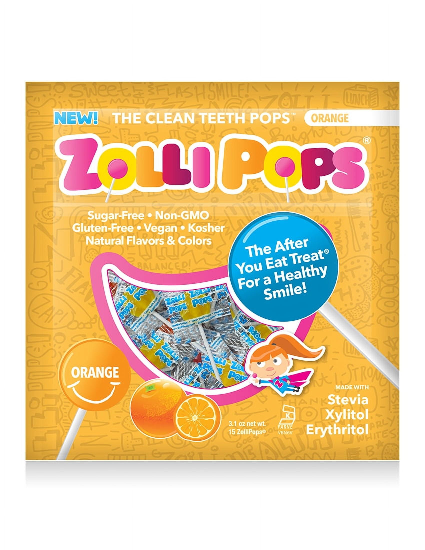 Zollipops Orange, Clean Teeth Anti-Cavity Lollipops, 3.1 Oz - Walmart.com