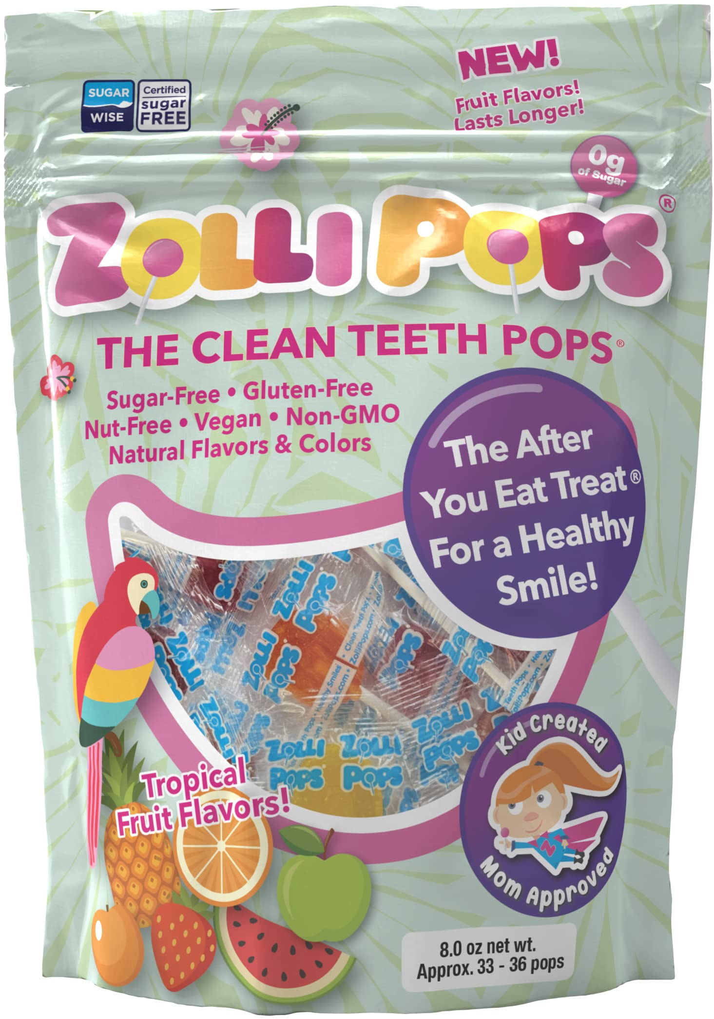 Zollipops The Clean Teeth Pops, Anti Cavity Lollipops, Delicious ...