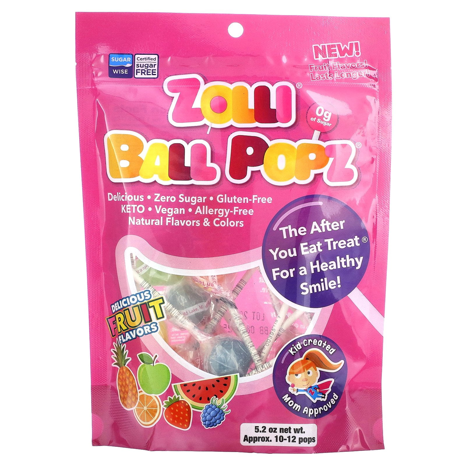 Zollipops Zolli Ball Popz, Fruit, 5.2 oz - Walmart.com