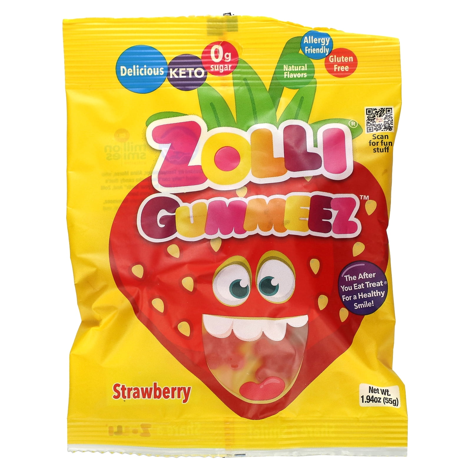 Zollipops Zolli Gummeez, Strawberry, 1.94 oz (55 g) - Walmart.com