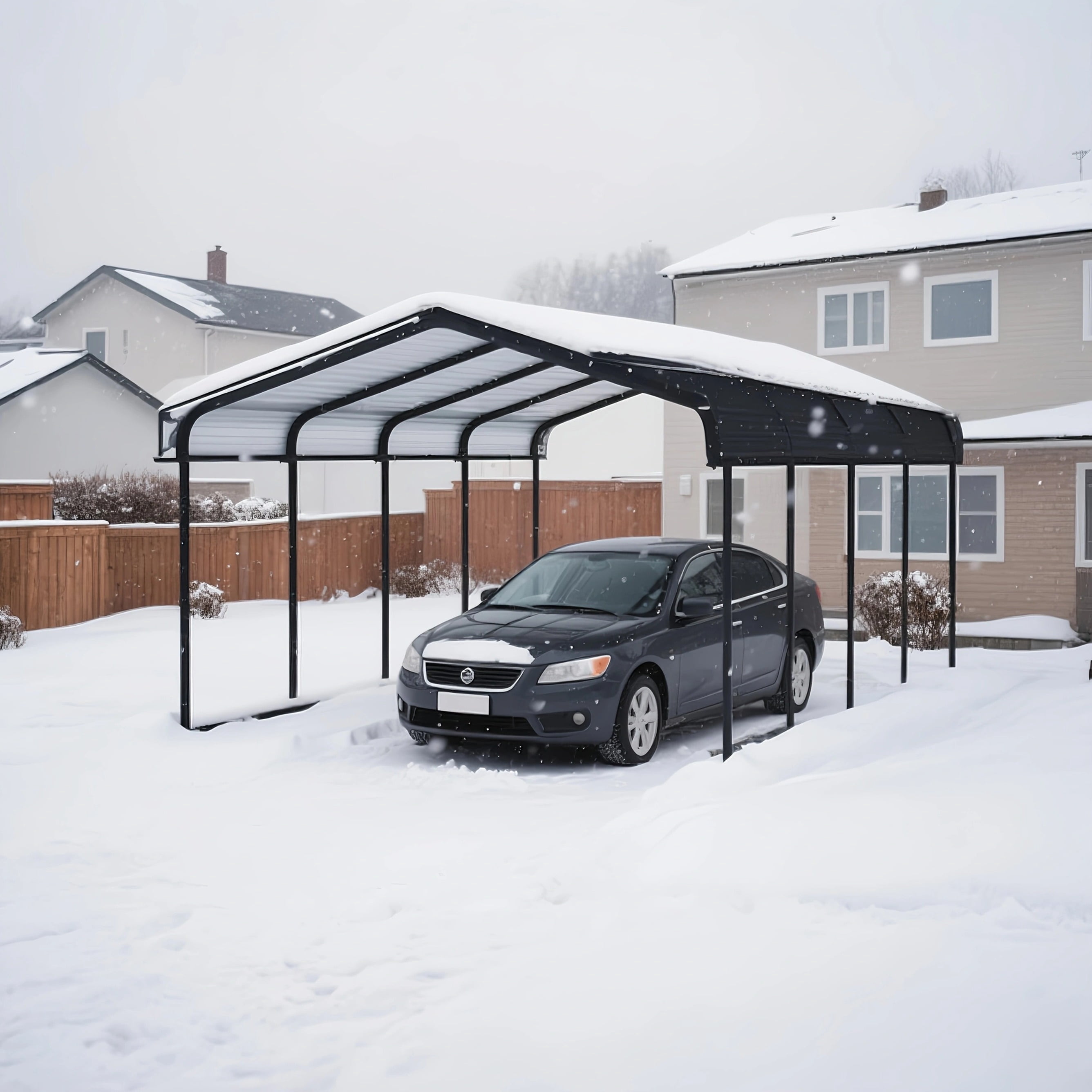 Zolyndo Heavy Duty 12x20FT Metal Carport with Galvanized Steel Roof ...