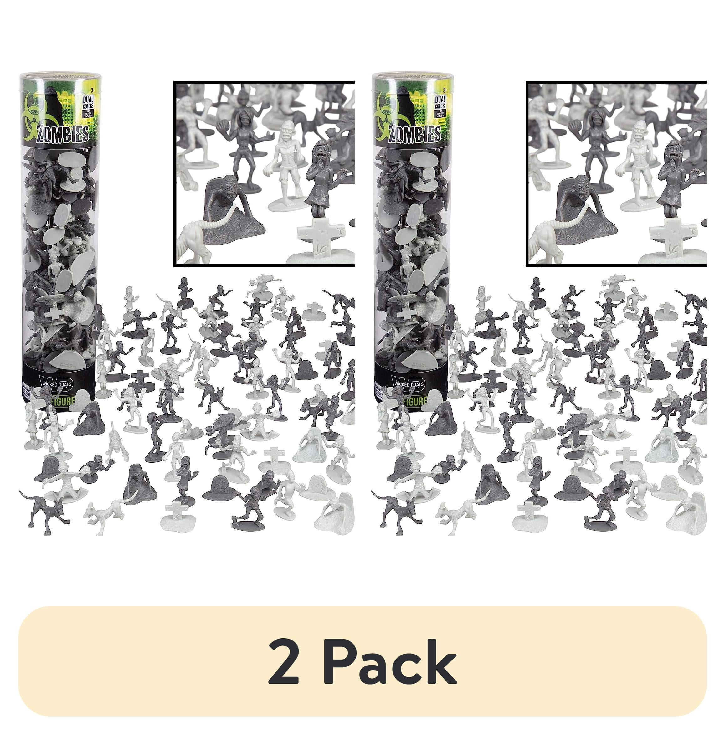 (2 pack) Zombie Action Figures - Big Bucket of 100 Zombies with 14 ...