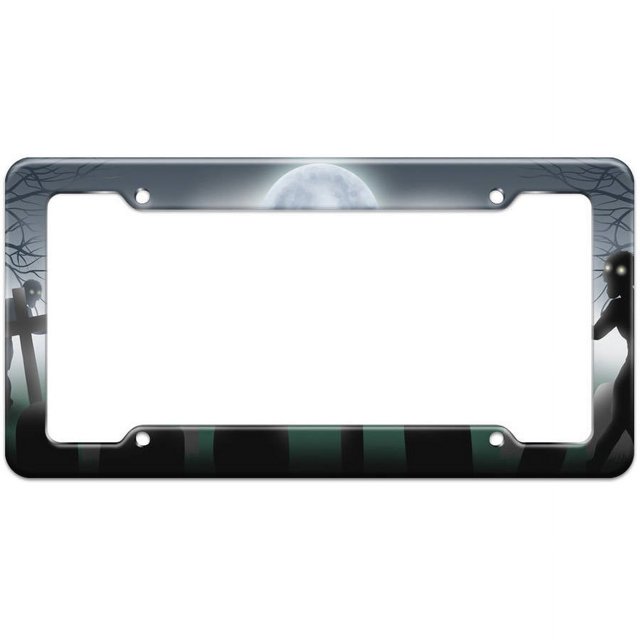 Zombie Apocalypse Graveyard Uprising Pattern License Plate Frame ...
