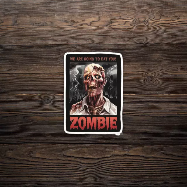 Zombie Apocalypse Warning Sticker - Creepy Horror Decal For ...