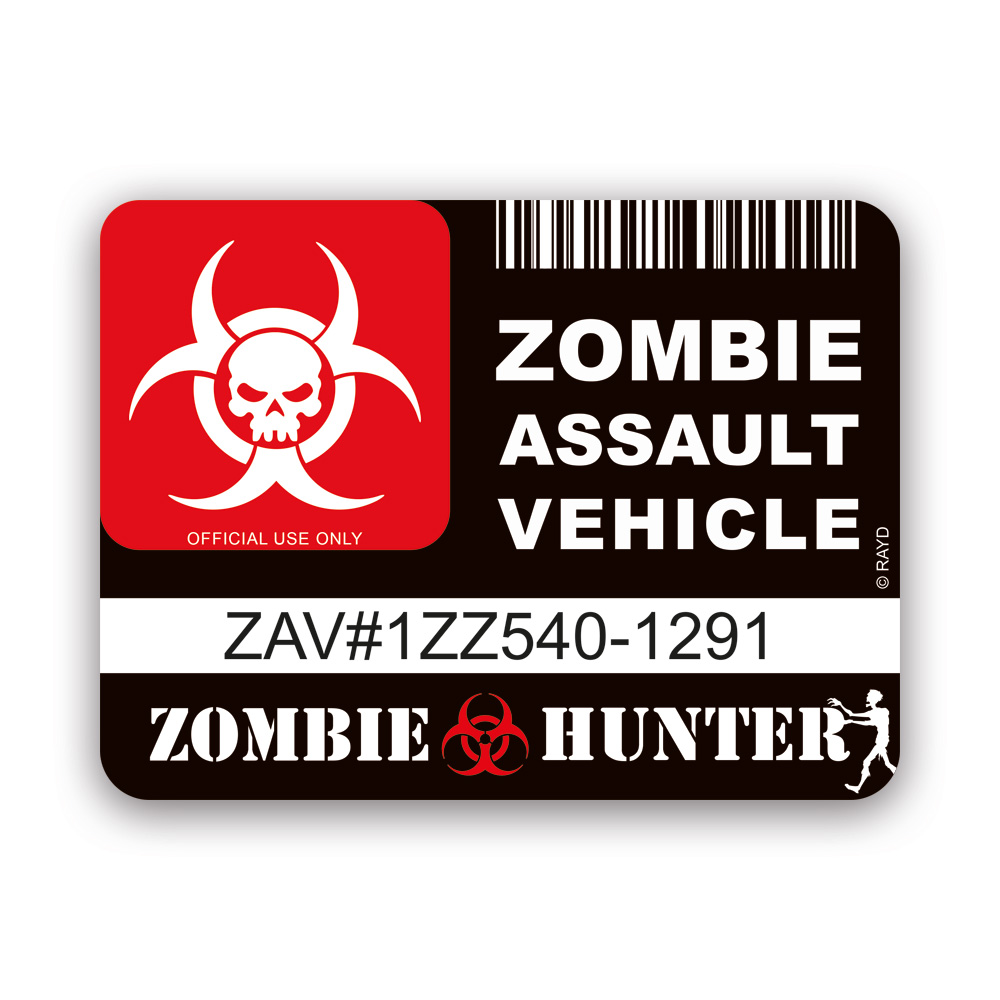 Zombie Assault Vehicle License Sticker Decal - Self Adhesive Vinyl ...