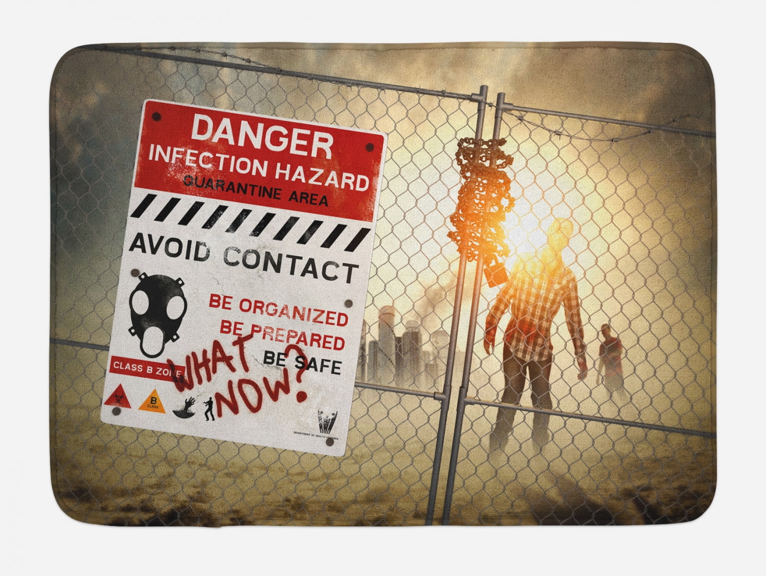 Zombie Bath Mat, Dead Man Walking in Dark Danger Scary Scene Fiction ...