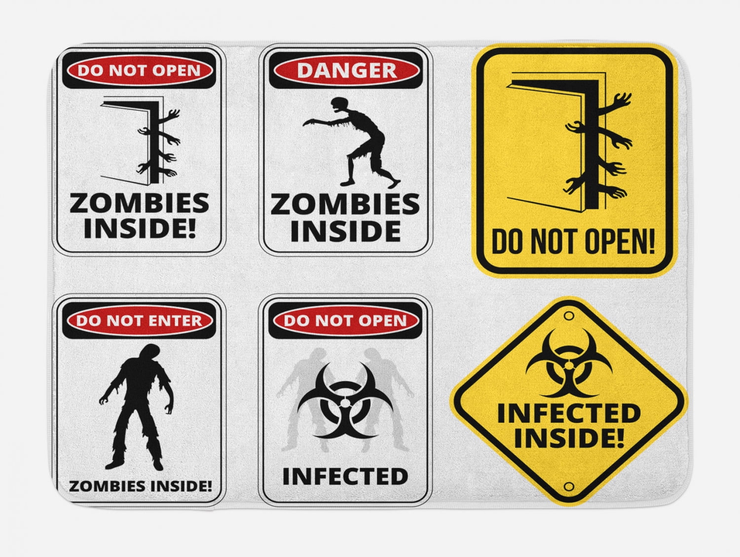 Zombie Bath Mat, Warning Signs for Evil Creatures Paranormal ...