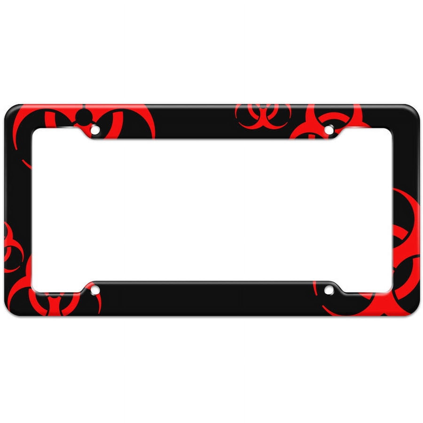 Zombie Biohazard Red Pattern License Plate Frame - Walmart.com
