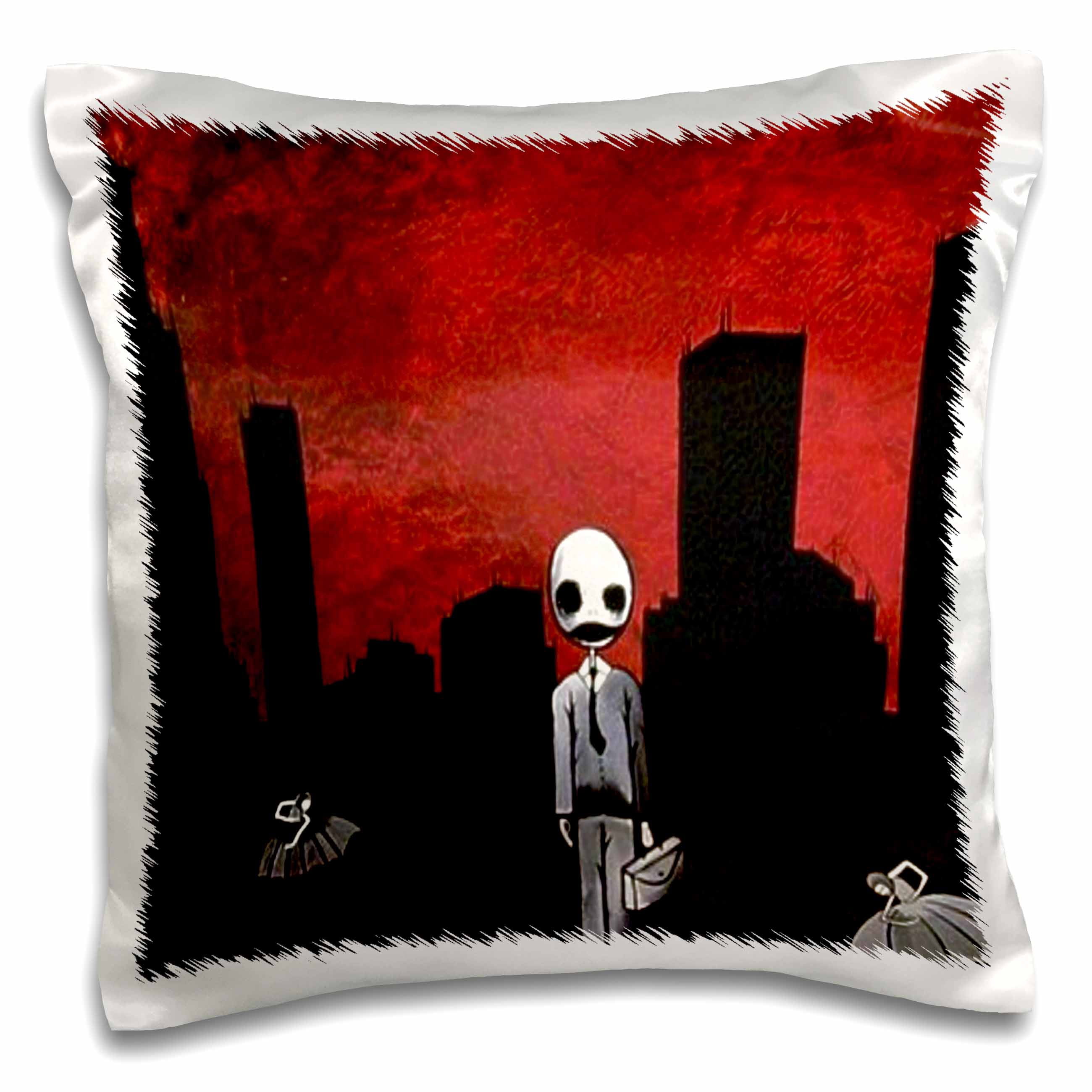 3dRose, Zombie Boy In The Red Sky City, 16x16 inch Pillow Case ...