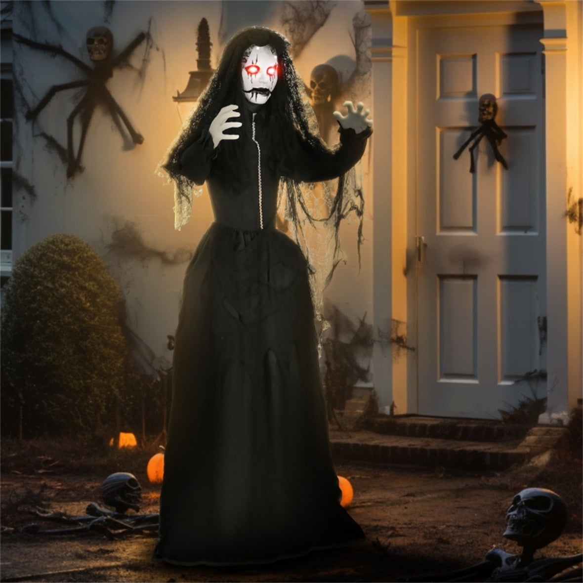 Zombie Bride with Pop-Up Head and Light-Up Eyes, Halloween Animatronic ...