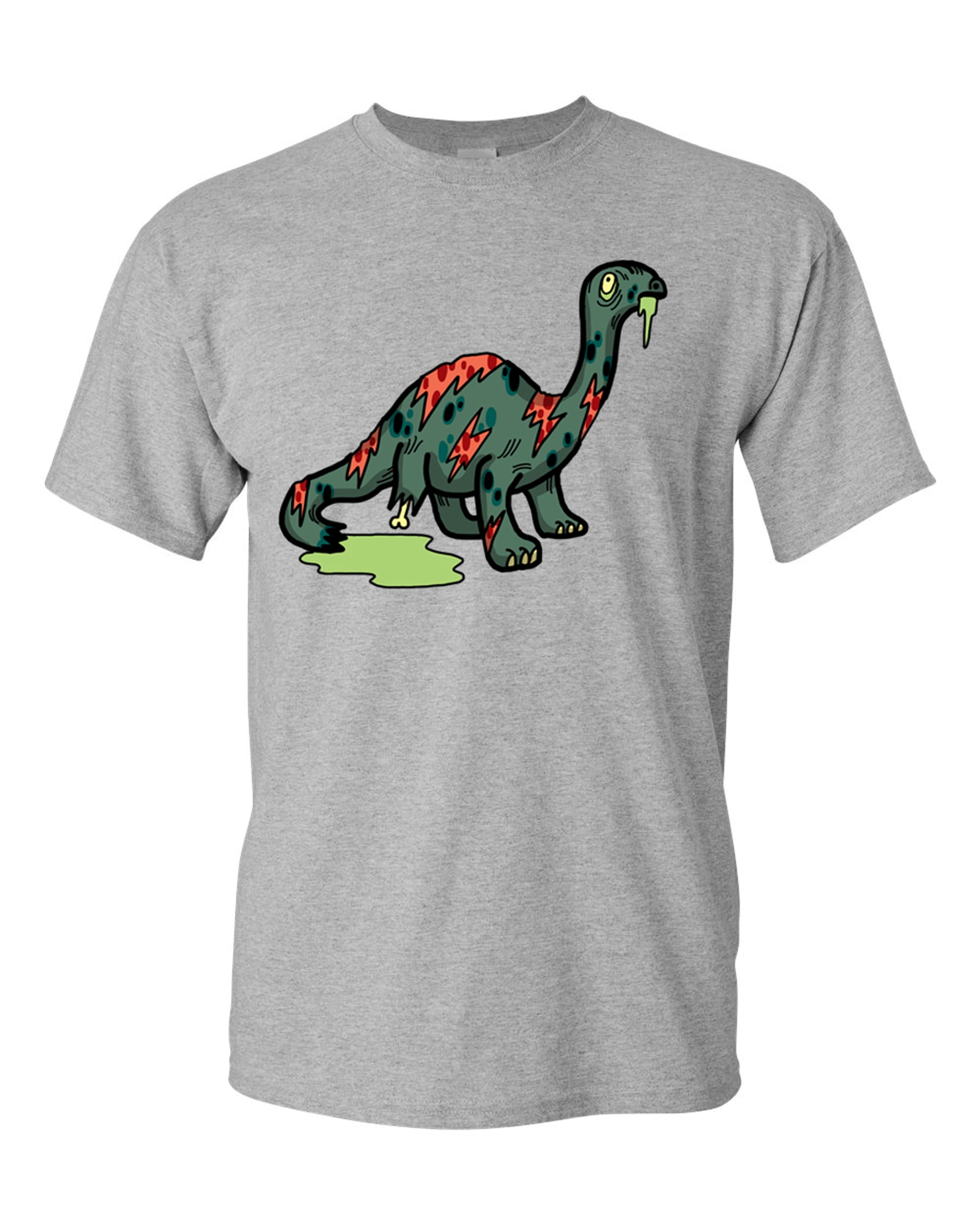 Zombie Brontosaurus Undead Animals Adult DT T-Shirt Tee - Walmart.com