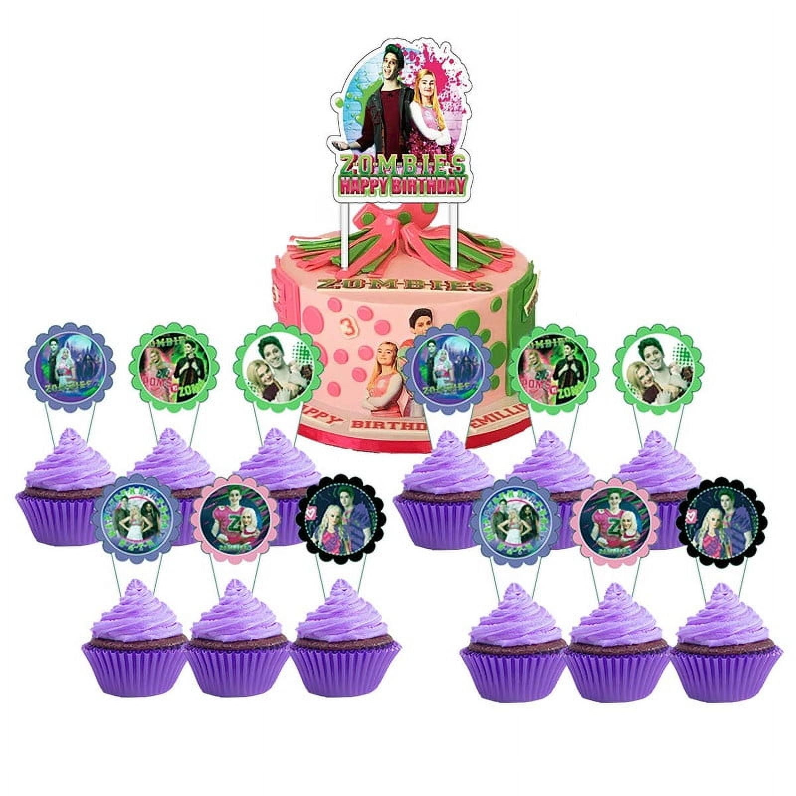Zombie Cake Topper CupcakeS Set Birthday Party Supplies Decoration ...