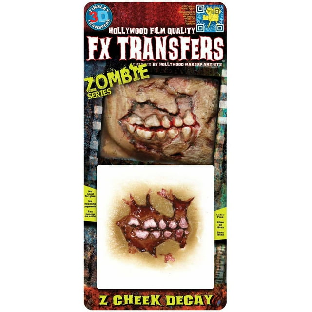 Zombie Cheek Small Decay 3D FX Adult Halloween Accessory - Walmart.com