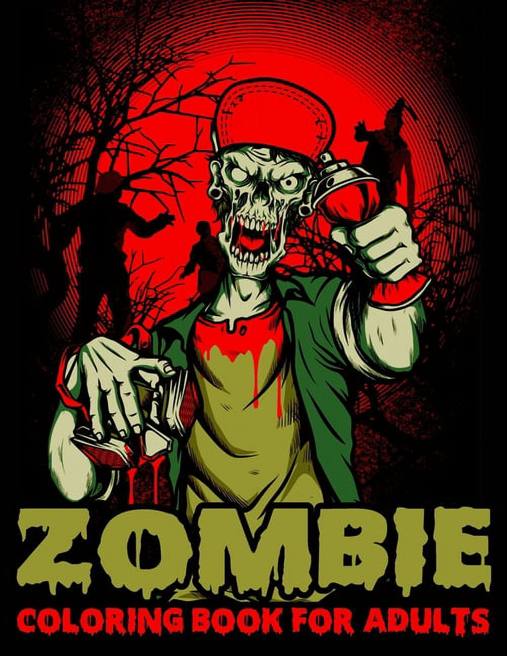 Zombie Coloring Book For Adults: Horror Coloring Book for Stress Relief ...