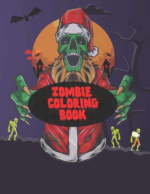 Zombie Coloring Book: white Background: Midnight Edition Zombie ...