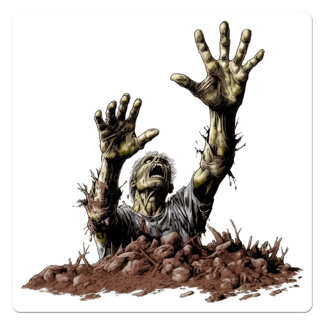 Zombie Crawling Grave Sticker Phone Decal Water Bottle Stickers Car ...