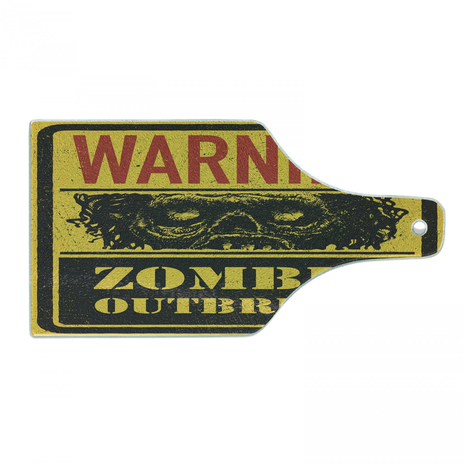 Zombie Cutting Board, Retro Warning Outbreak Horror Monster Sign in ...