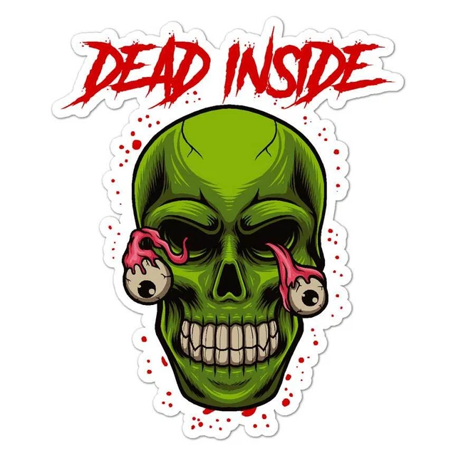 Zombie Dead Inside Sticker Indoor Outdoor Phone Decal Water Bottle ...