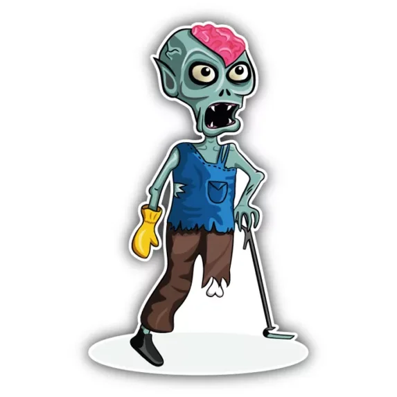 Zombie Disabled Cartoon Sticker Phone Decal Water Bottle Stickers Car ...