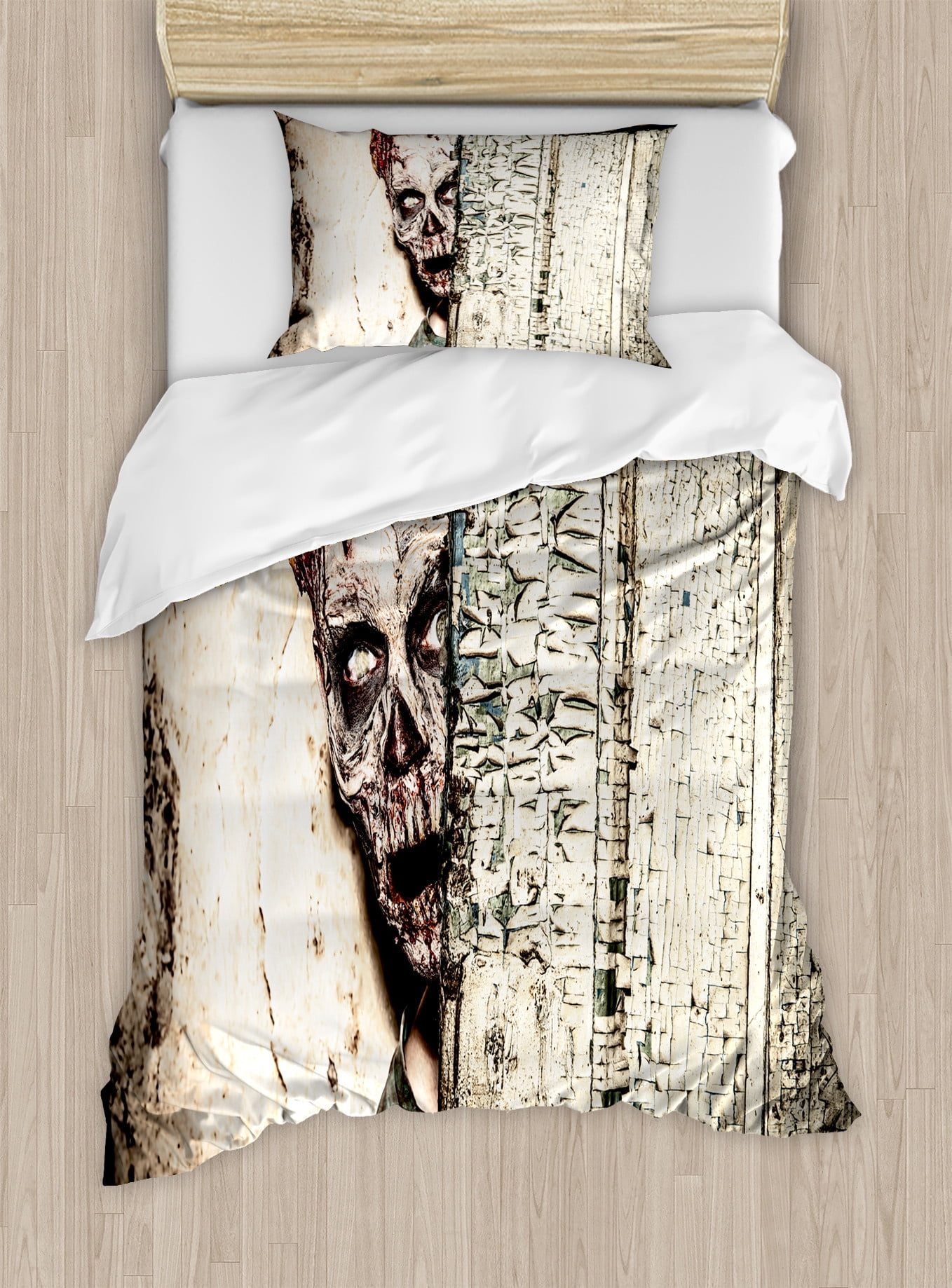 Zombie Duvet Cover Set, Dead Man in Abandoned Old House Hell Style ...