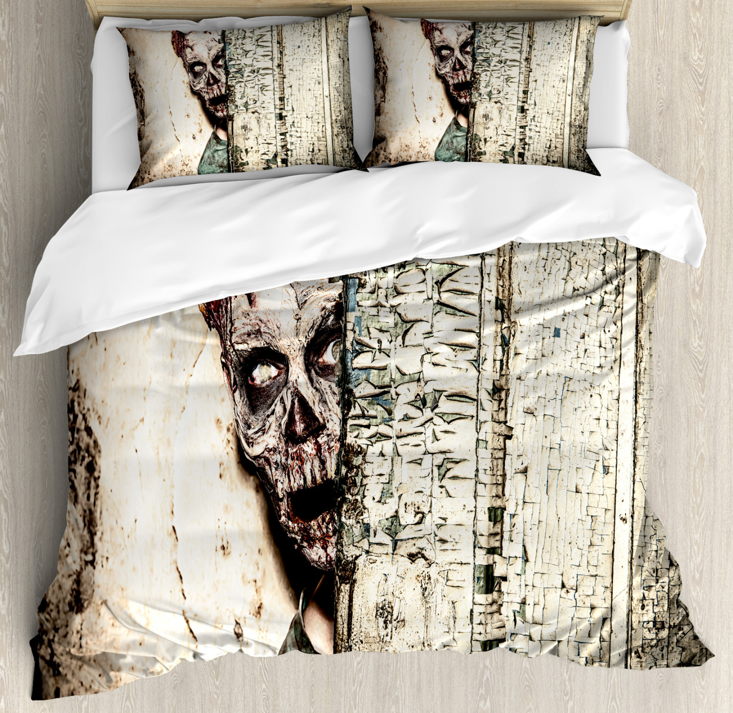 Zombie Duvet Cover Set, Dead Man in Abandoned Old House Hell Style ...