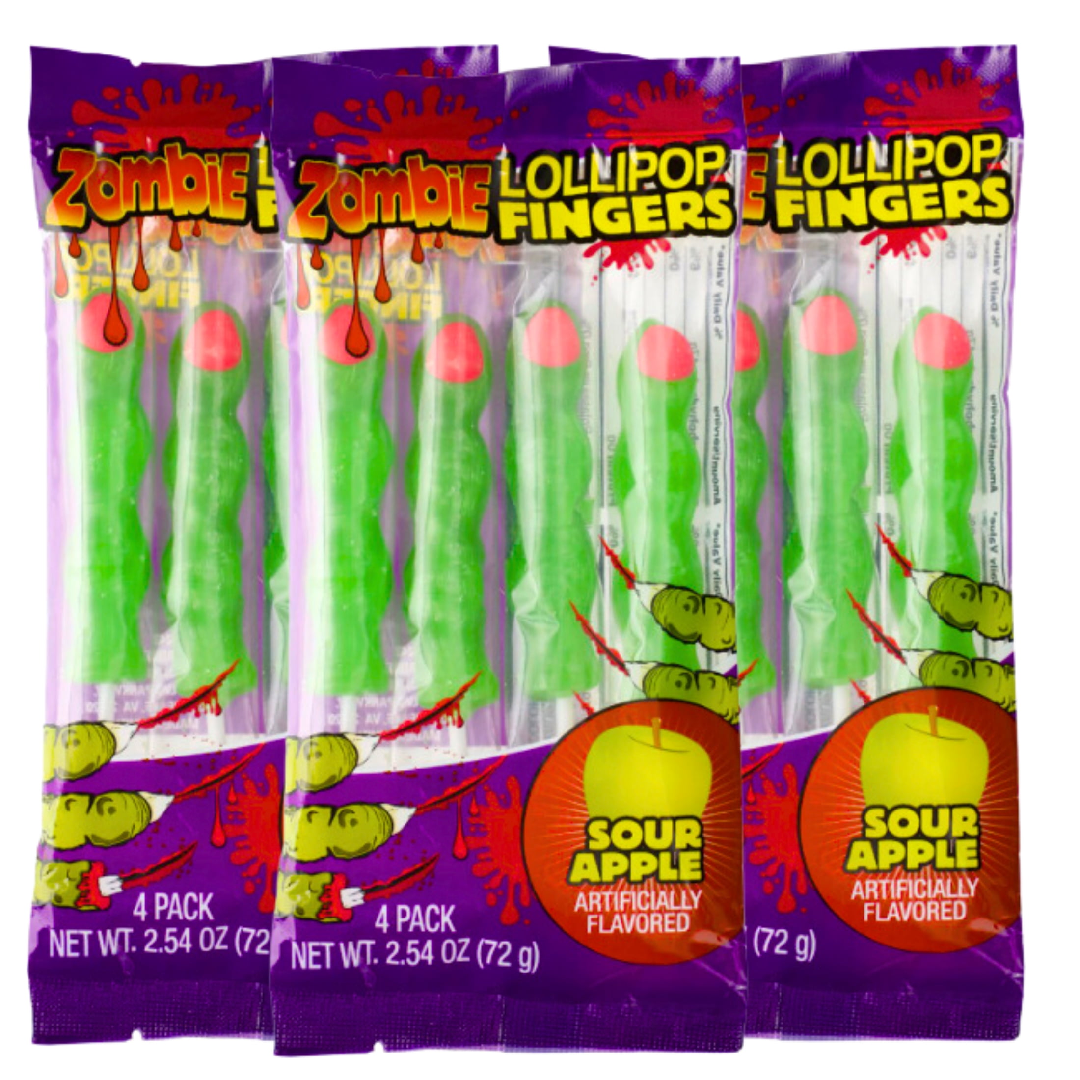 Zombie Finger Lollipop 2.54 Ounces Sour Apple Flavored Pop Delights ...
