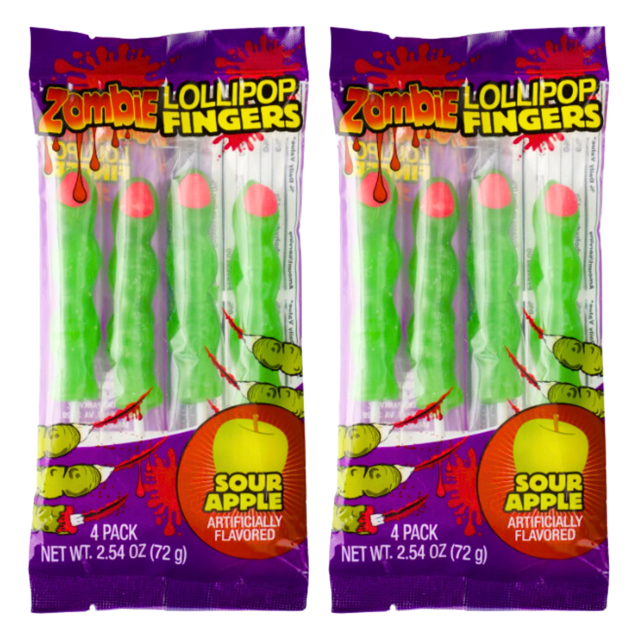 Zombie Finger Lollipop 2.54 Ounces Sour Apple Flavored Pop Delights ...
