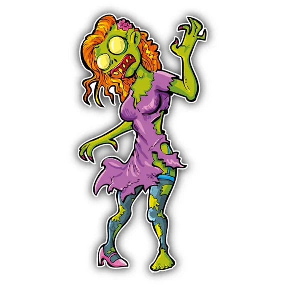 Zombie Girl Cartoon Sticker Phone Decal Water Bottle Stickers Car ...