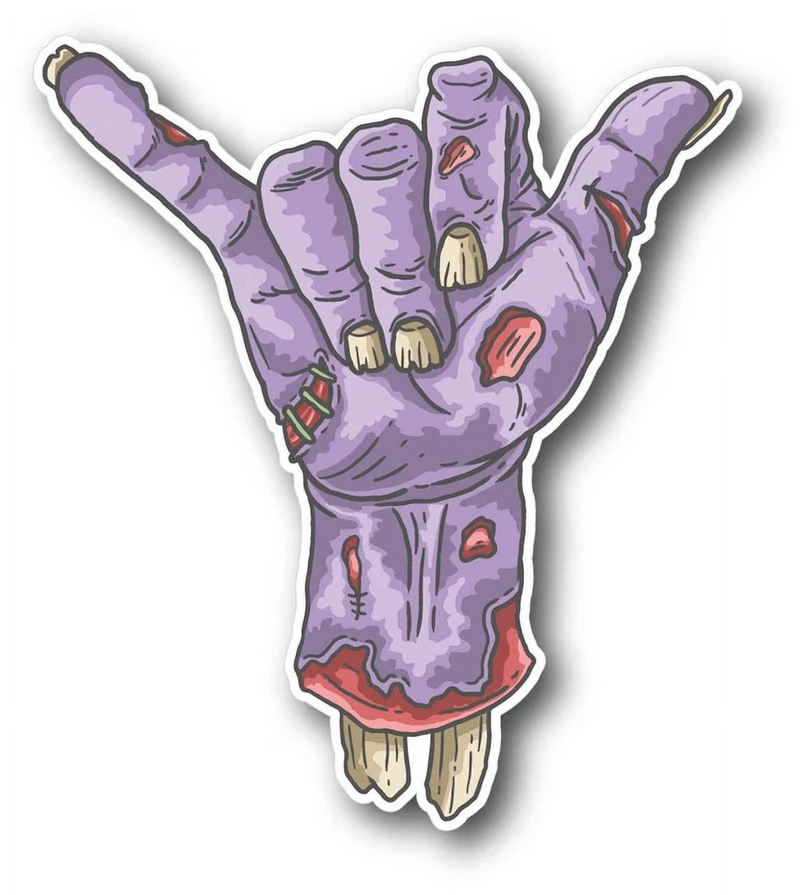 Zombie Hand Hang Loose Ten Shaka Sticker Phone Decal Water Bottle ...