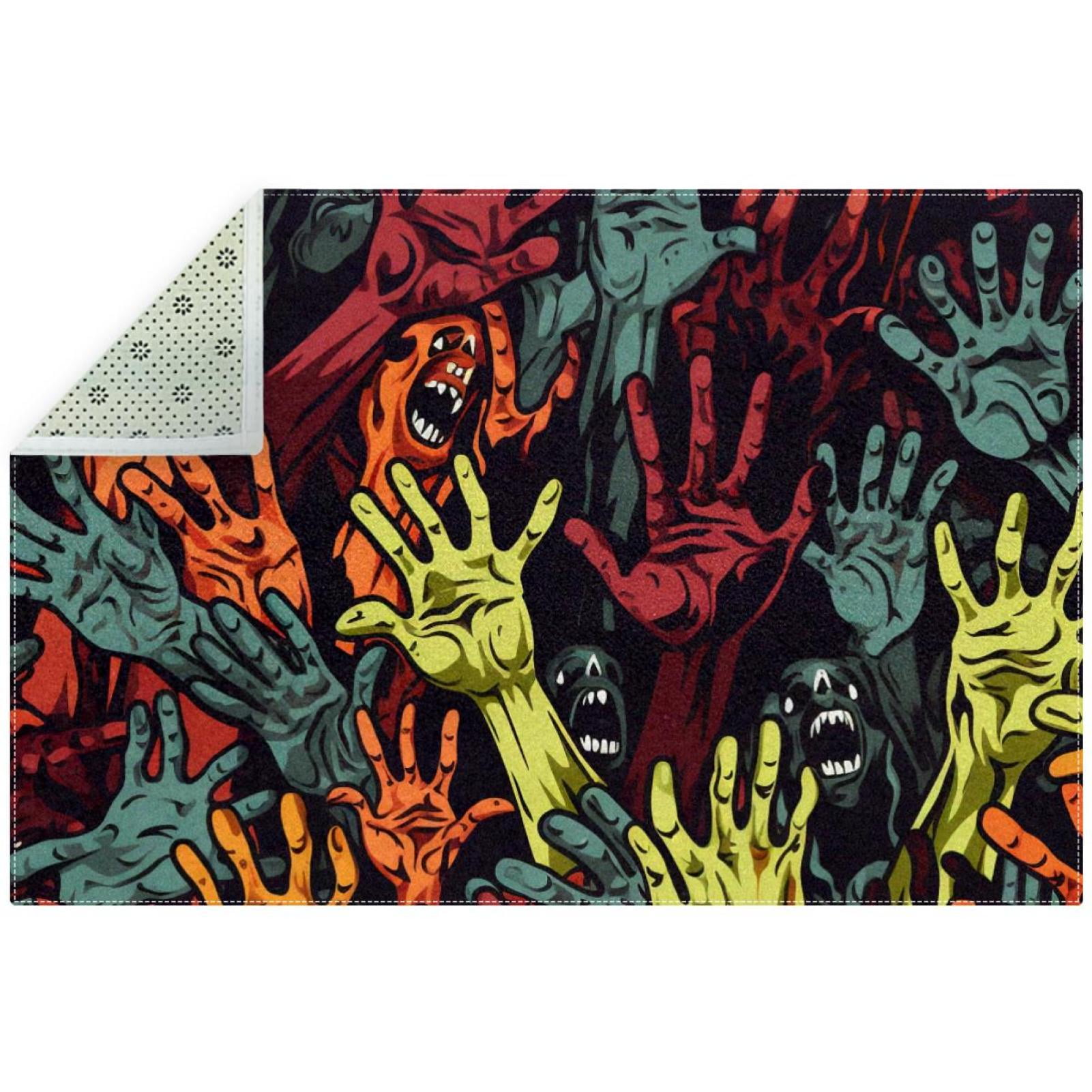 Zombie Hand Polyester Office Mat - Right-Angle Floor Protector for ...