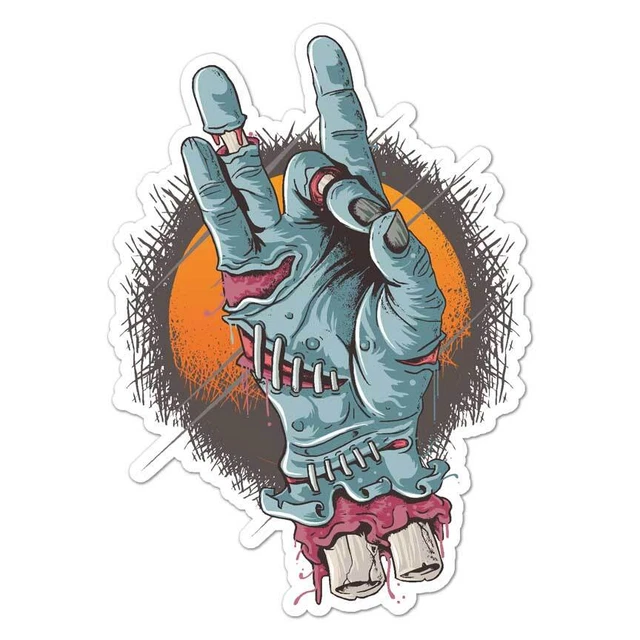 Zombie Hand Sticker Indoor Outdoor Phone Decal Water Bottle Stickers ...