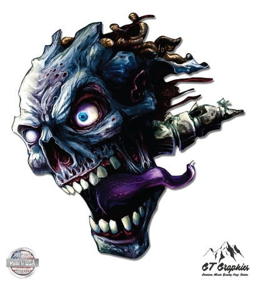 Zombie Head - 8" Vinyl Sticker - For Car Laptop I-Pad - Waterproof ...