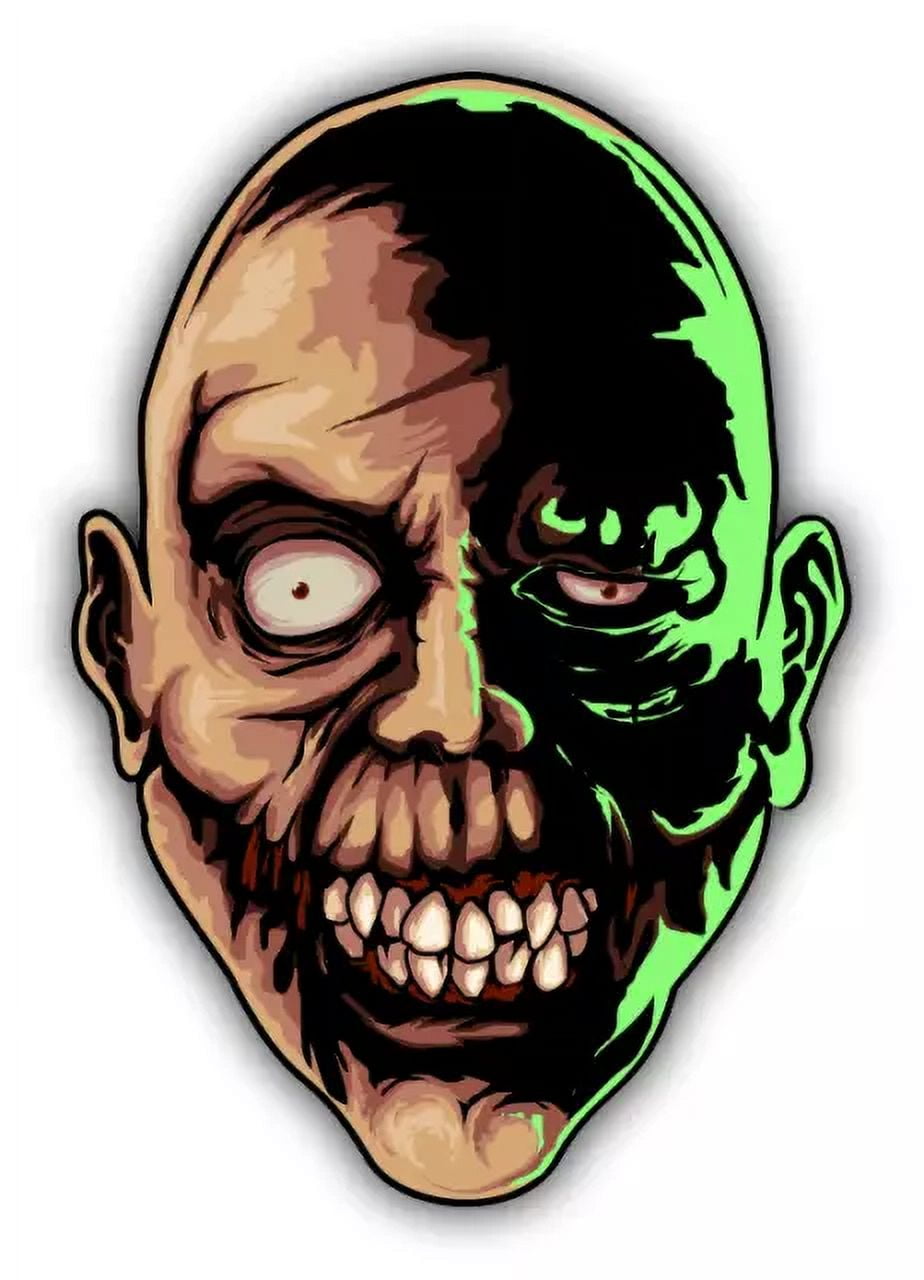 Zombie Head Wide Mouth Sticker Phone Decal Water Bottle Stickers Car ...